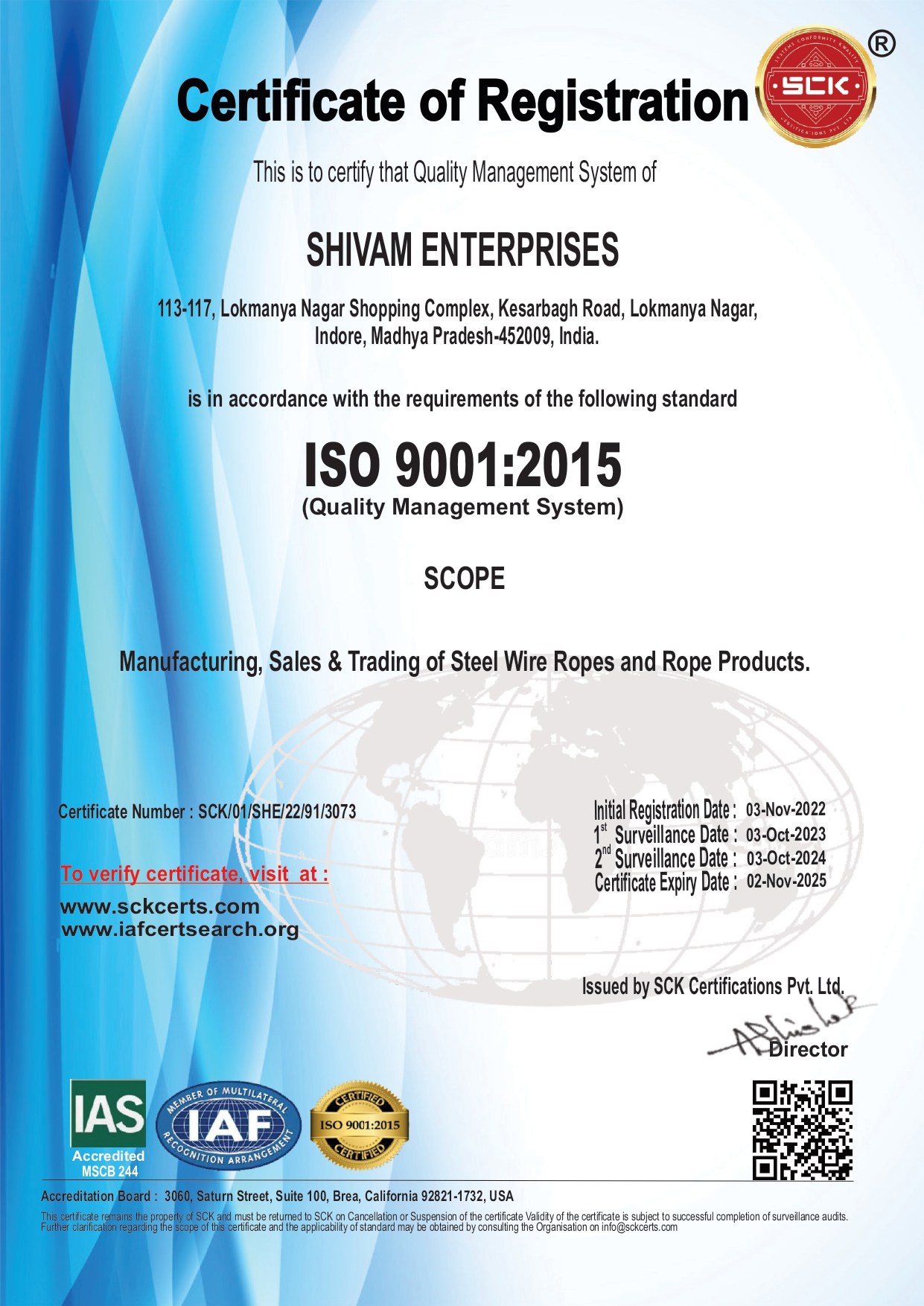 Certificates – Shivam Enterprises